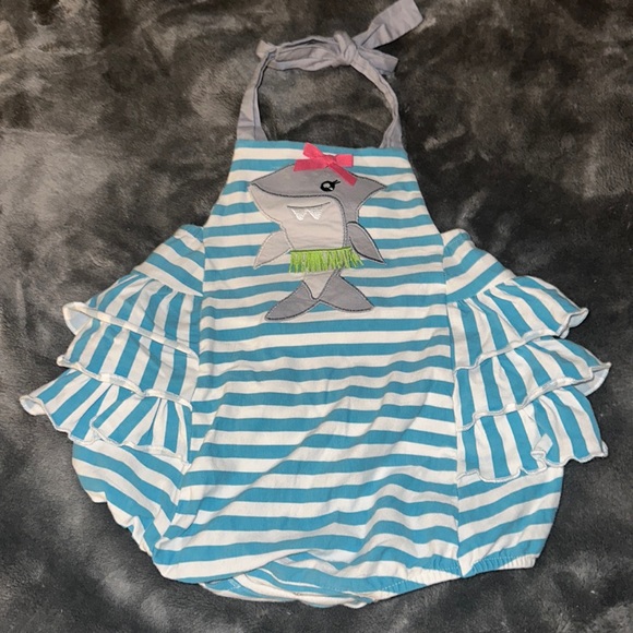 Ricrac & Ruffles | One Pieces | Ricrac Ruffles Striped Hula Shark ...